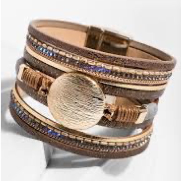 SAACHI | Jewelry | Saachi Boho Optical Vegan Leather Bracelet | Poshmark